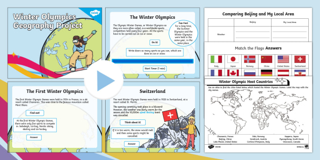 KS1 Winter Olympics Geography Project Resource Pack