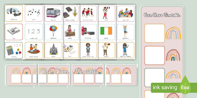 KS1 Muted Rainbow Visual Timetable (teacher made)