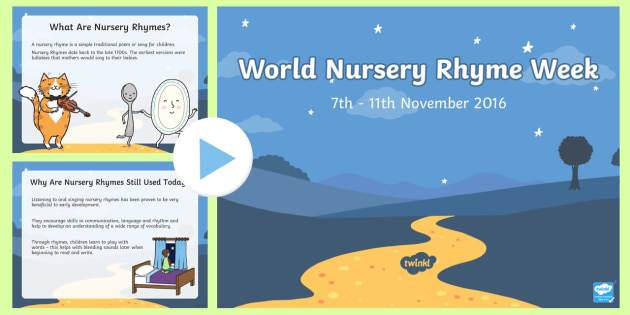World Nursery Rhyme Week Information PowerPoint for Adults PowerPoint