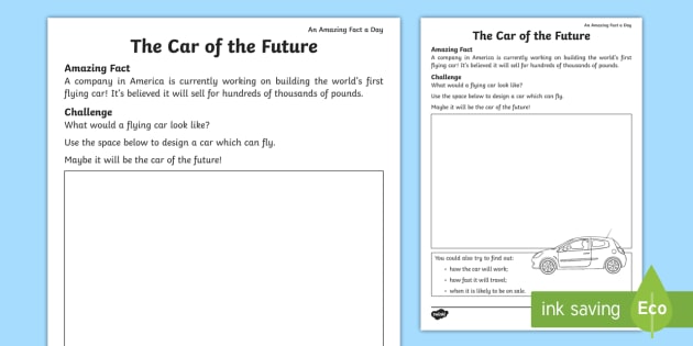 The Car of the Future Worksheet / Worksheet (teacher made)