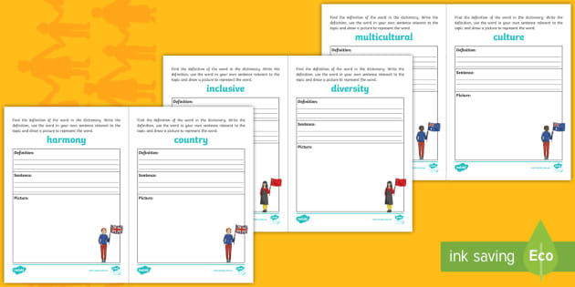 Harmony Day Dictionary Work Worksheets