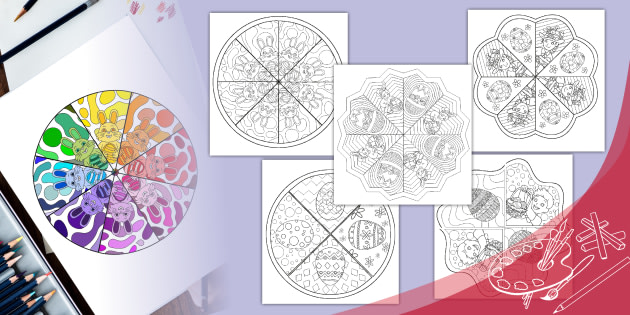 Easter Themed Mindfulness Mandala Colouring Activity Posters