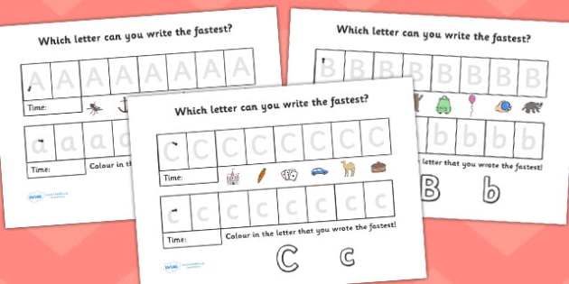 FREE! - Uppercase and Lowercase Letter Timed Race Worksheet