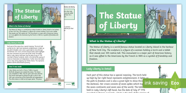 Statue Of Liberty History • Twinkl.com.au