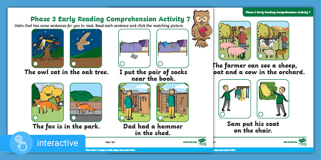 Interactive PDF: Phase 3 Early Reading Comprehension Activity 7