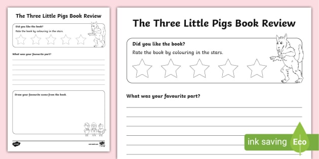 The Three Little Pigs Book Review Writing Frame