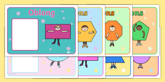 2D Shape Characters Group Signs (teacher made)