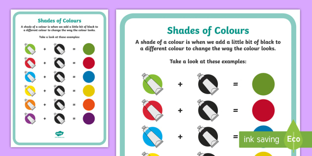 Shades Of Colours Fact Sheet (teacher made)