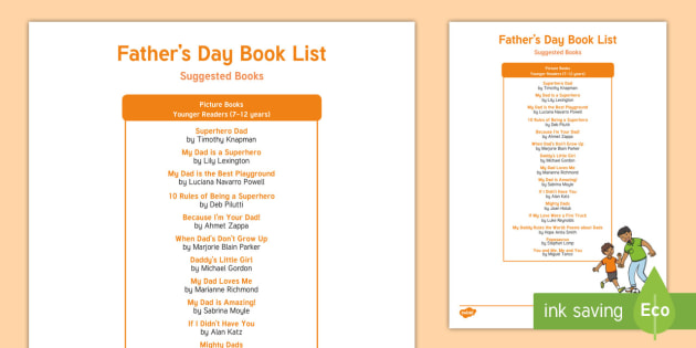 Father's Day Book List (teacher made)