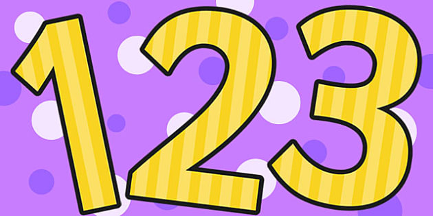 Yellow Striped Themed A4 Display Numbers (teacher made)