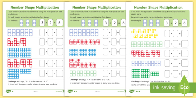 KS1 Number Shape Multiplication Differentiated Worksheets KS1 Number Shape Multiplication Differentiated Worksheets