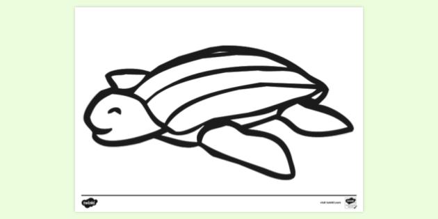 Leatherback Turtle Colouring Sheet | Colouring Sheets