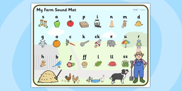 Farm Themed Phase 2 Sound Mat (teacher made)