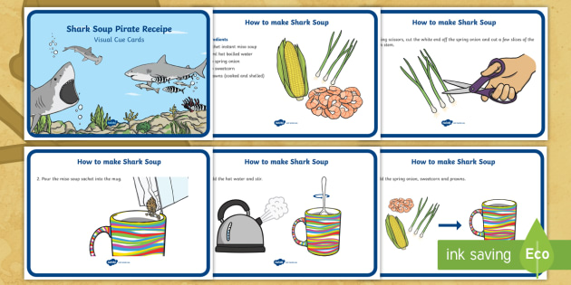 Shark Soup Pirate Recipe Visual Aid - instructions, topic