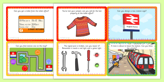 Challenge Cards Train Station - ESL Train Station Role Play