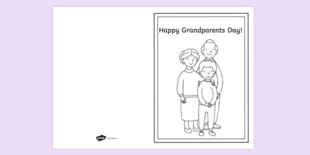 FREE! - Grandparents Day Card Colouring Activity | Primary Resources
