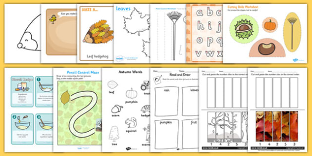 Autumn Themed Fine Motor Skills and Pencil Control Pack - motor