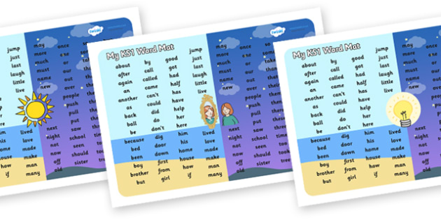 Light and Dark Themed KS1 Word Mat (teacher made)
