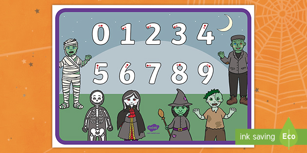 Halloween Number Formation Worksheet (creat de profesori)