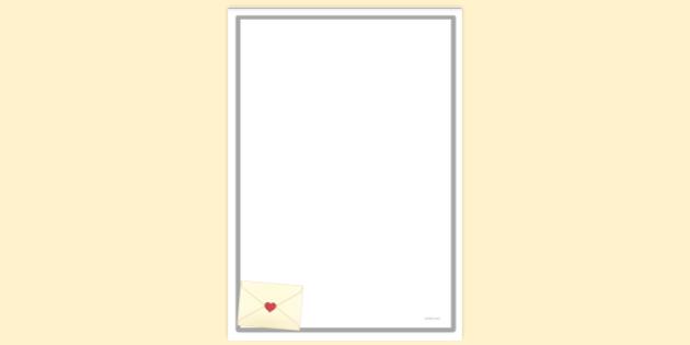 FREE! - Envelope With Heart Page Border | Page Borders | Twinkl