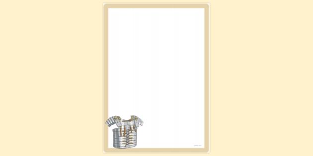 FREE! - Simple Blank Roman Armour Page Border | Page Borders | Twinkl