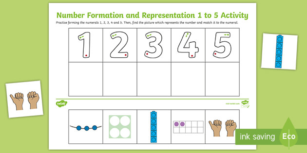 👉 Number Formation and Representation 1 to 5 Activity