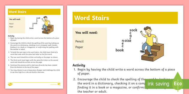 Word Stairs Activity