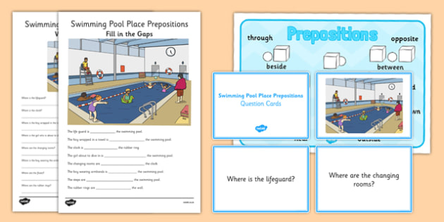 Swimming Pool Place Prepositions Pack