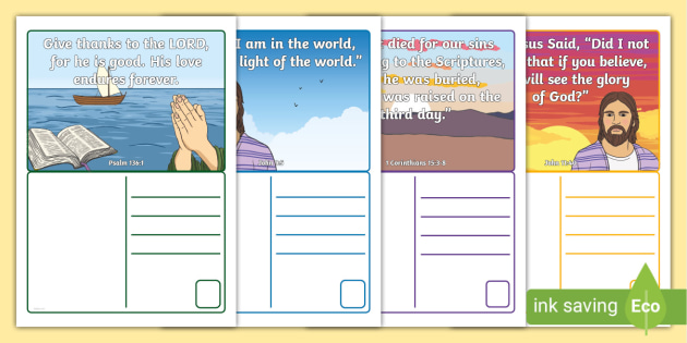 FREE! - Bible Verse Postcards (teacher made)