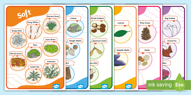 Natural Textures Display Photos (teacher made)