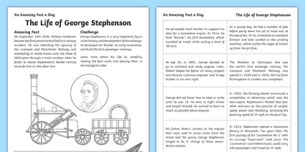George Stephenson | Worksheet | Victorians | Parents