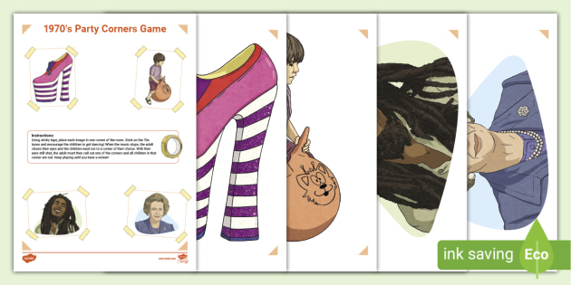 1970's Party Corners Game (teacher made)