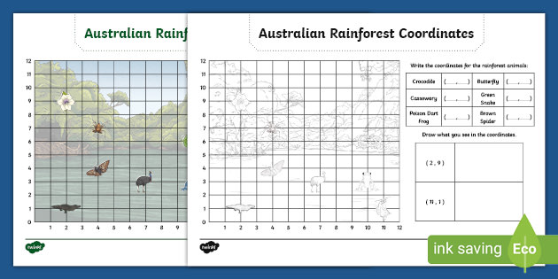 Australian Rainforest Coordinates (teacher made)