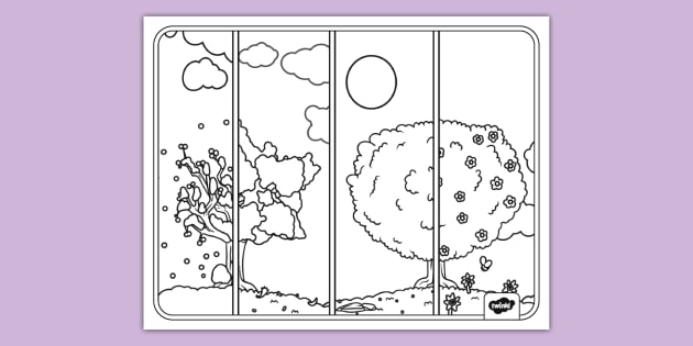 four seasons coloring pages for kindergarten