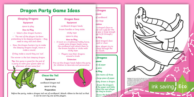 Dragon Party Game Ideas (Teacher-Made)