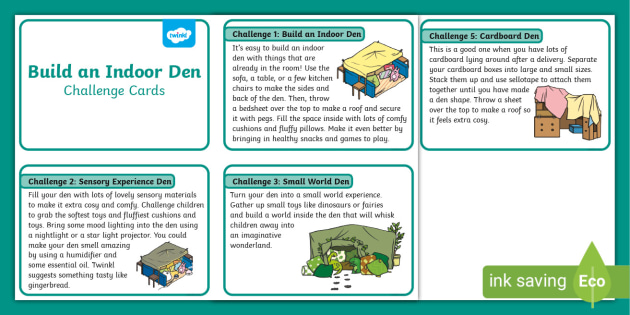 FREE! - Build Indoor Den Activity Cards (teacher made)