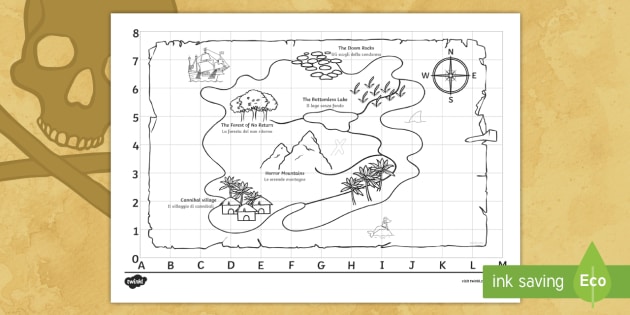 Pirate Treasure Map English/Italian