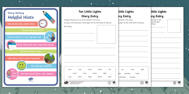 Ten Little Lights Diary Writing Frames Resource Pack