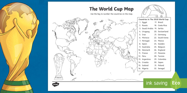 * NEW * The World Cup Map Activity Sheet - The World Cup Map