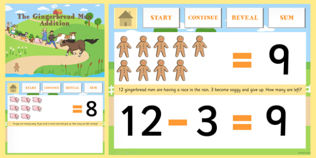 The Gingerbread Man Subtraction to 20 PowerPoint