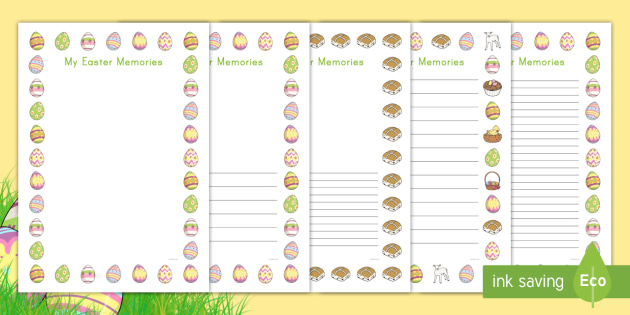 My Easter Memories Writing Frames - My Easter Memories Writing Templates