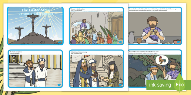 The Easter Story Sequencing Cards English/Italian - The Easter Story