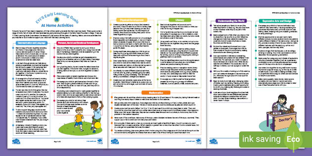 EYFS Early Learning Goals: At Home ELG Activities