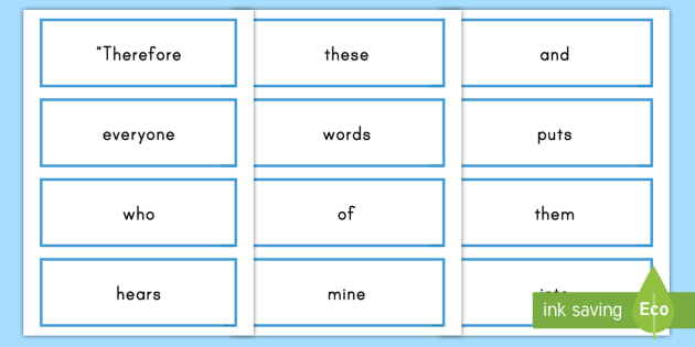 Matthew 7:24 Word Cards