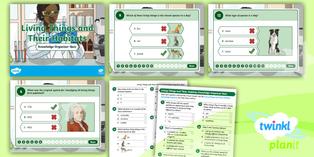 Living Things Facts | Knowledge Organizer Quiz | Y6 Science