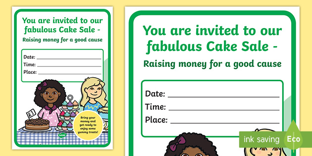 Cake Sale Morning Invitation