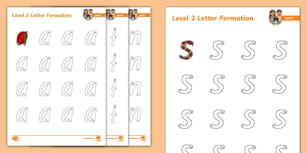 Phonics: Level 2: Letter Formation Worksheets (teacher made)