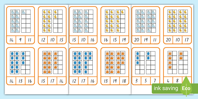 Tens-Frame Counting to 20 - Matching - Level 1 - Number
