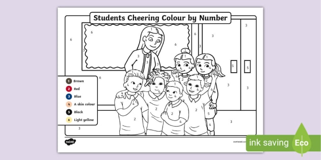 FREE! - Students Cheering Colour by Number Activity