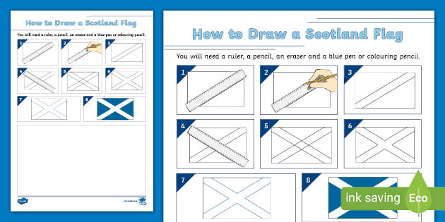 How to Draw a Scotland Flag Activity Sheet | CfE Resources